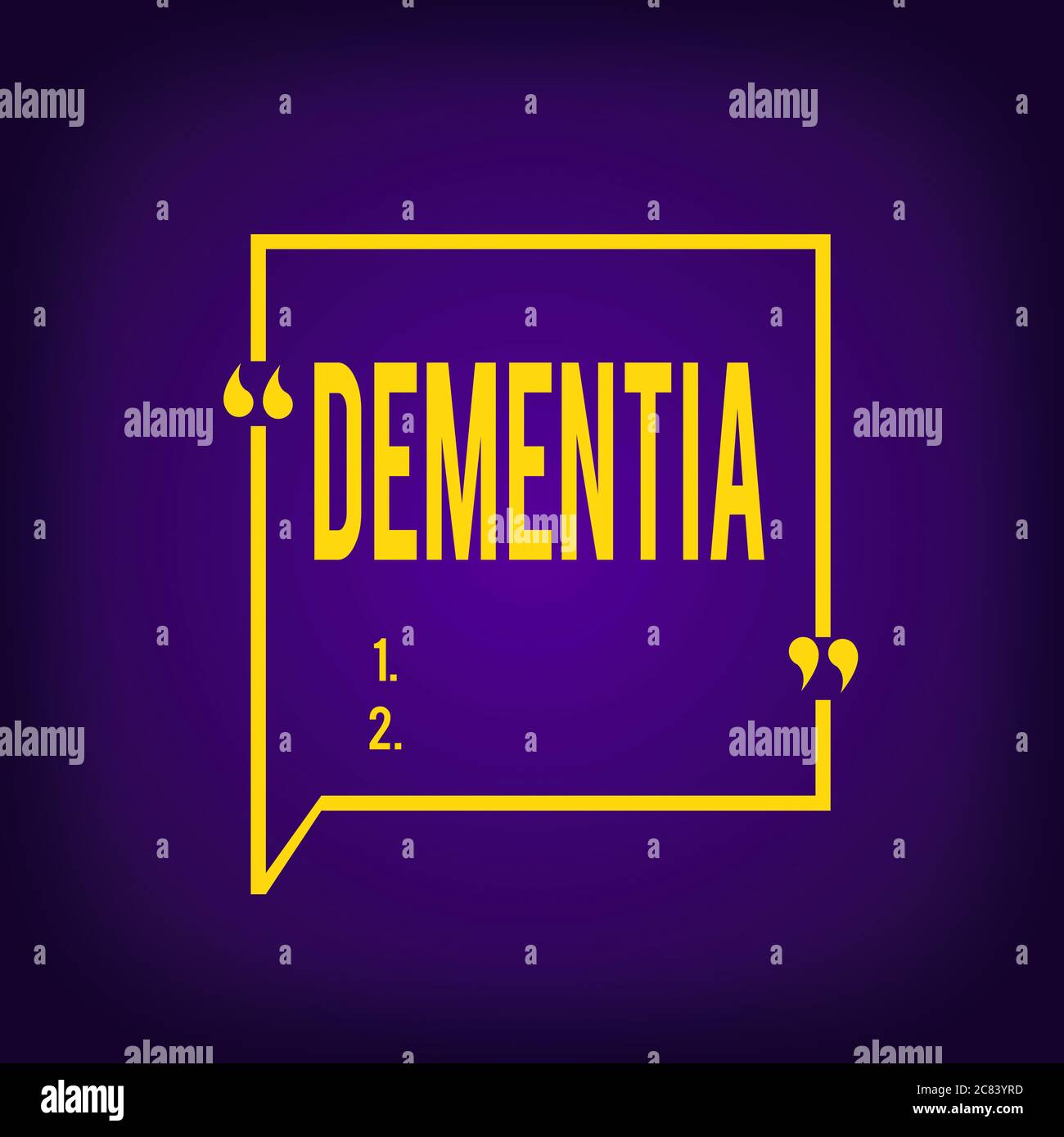 Text sign showing Dementia. Business photo text the general word for ...