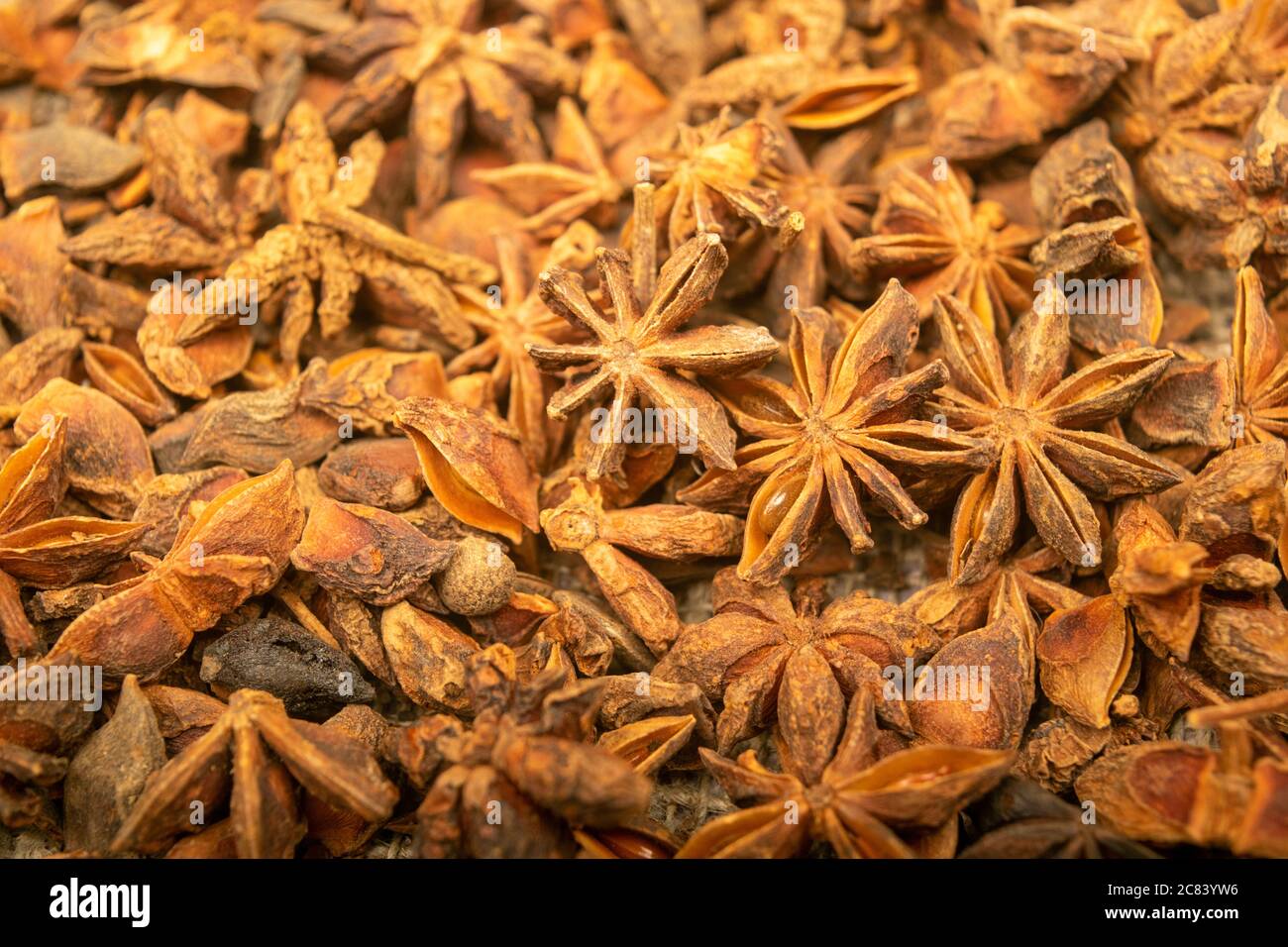 Star anise is the surface texture. Close up Stock Photo - Alamy