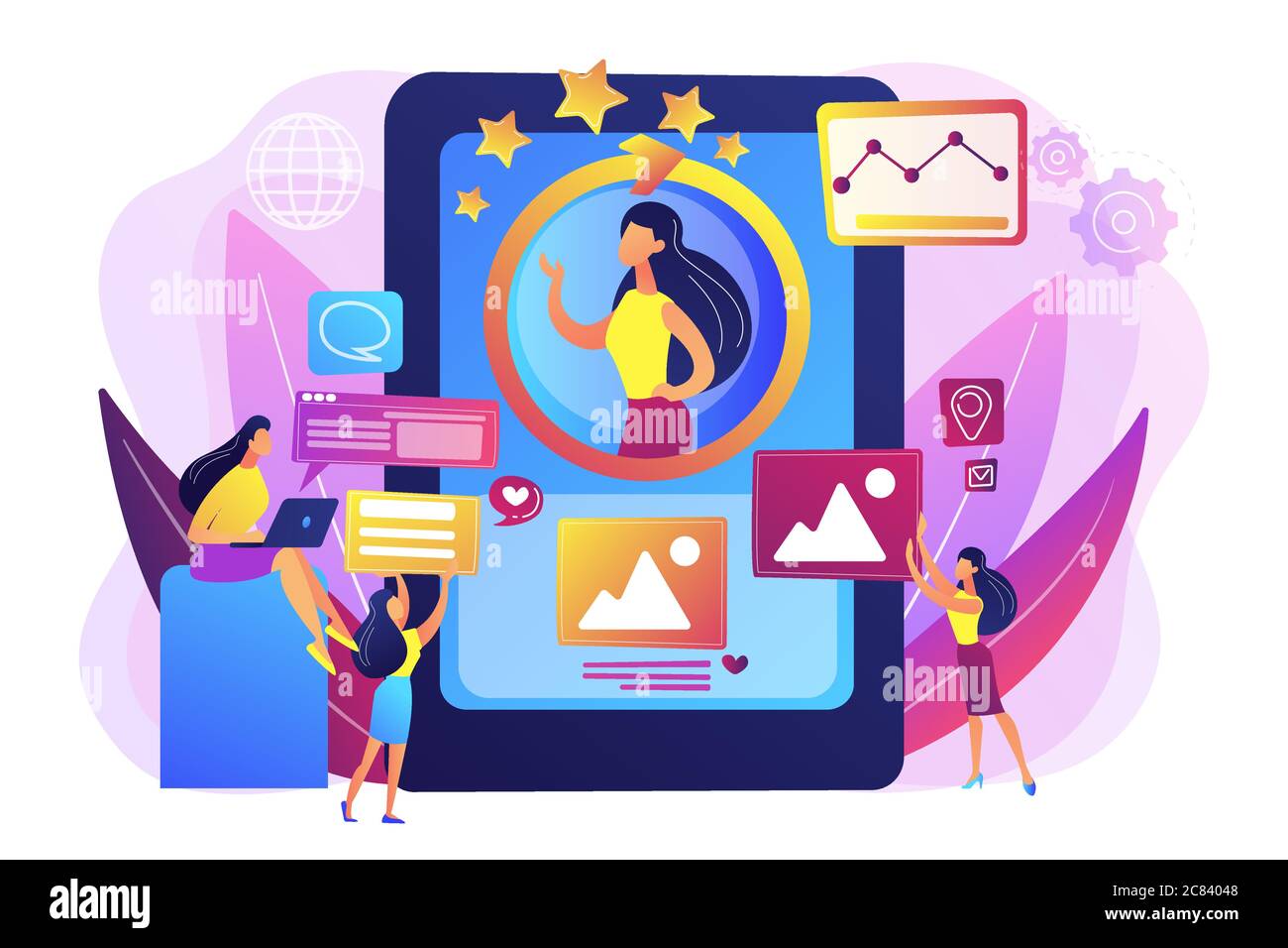 Online identity management concept vector illustration Stock Vector ...