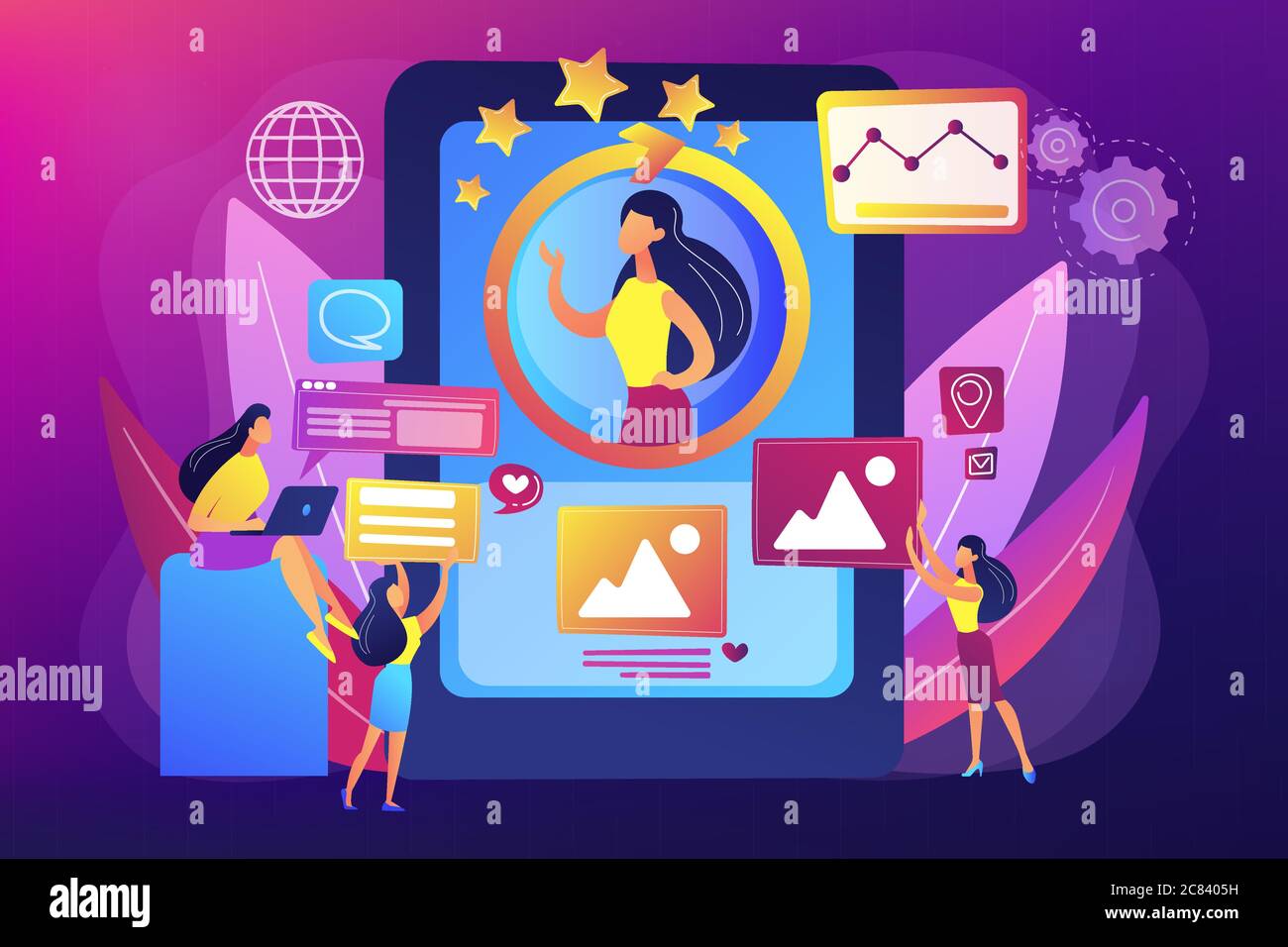 Online identity management concept vector illustration Stock Vector ...