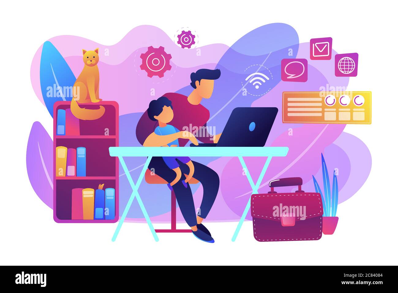 Remote worker concept vector illustration Stock Vector Image & Art - Alamy