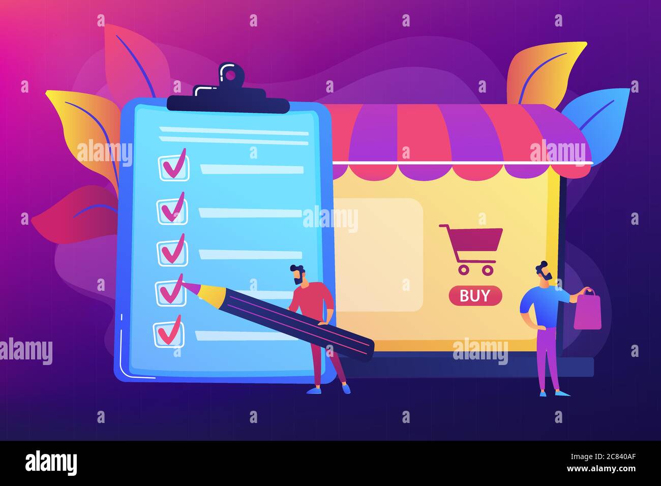 Purchase process illustration Stock Vector Images - Alamy