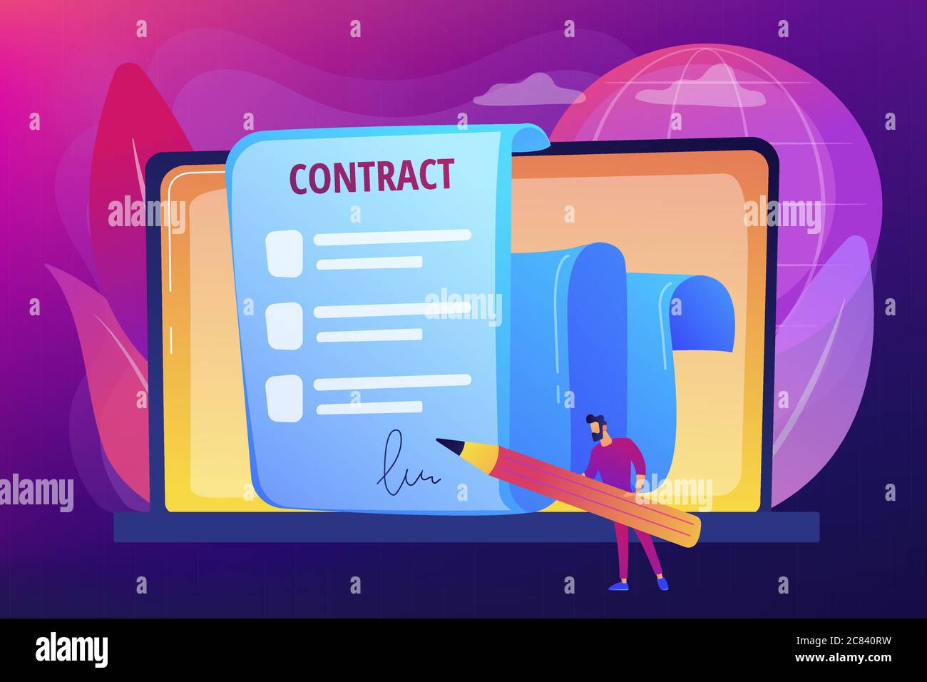Electronic contract concept vector illustration Stock Vector Image ...