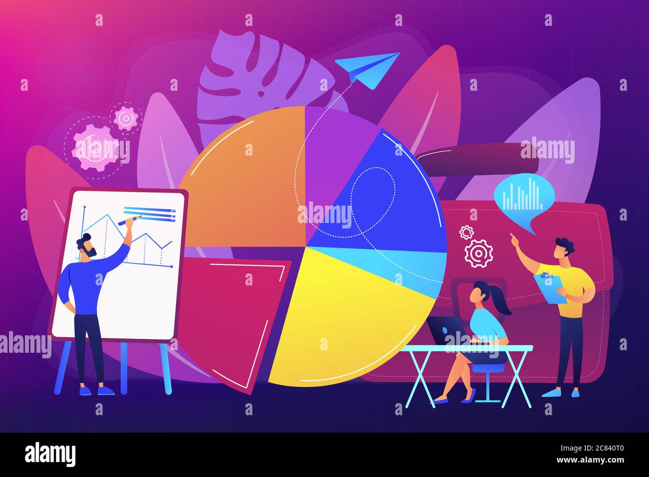 Business statistics concept vector illustration Stock Vector Image ...