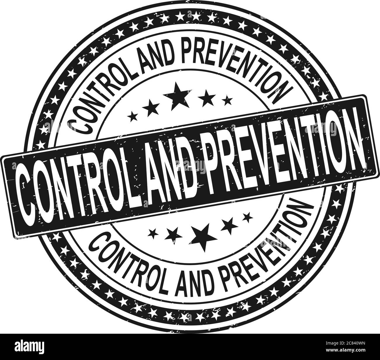Control and Prevention quarantine sign, grunge vector stamp Stock ...