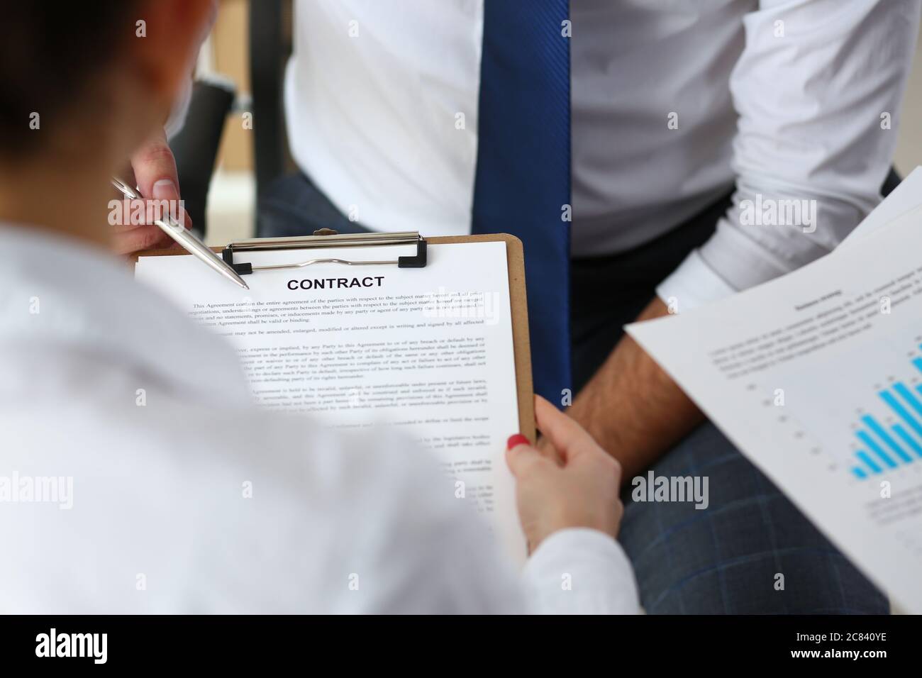 Businessmen man woman discuss work hi-res stock photography and images ...