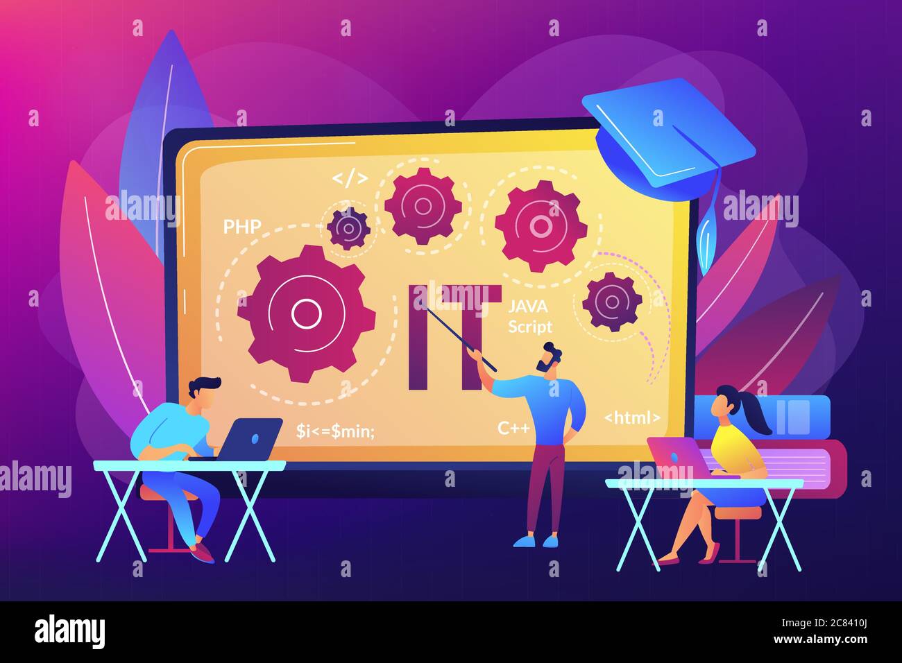 Information technology courses concept vector illustration Stock Vector ...