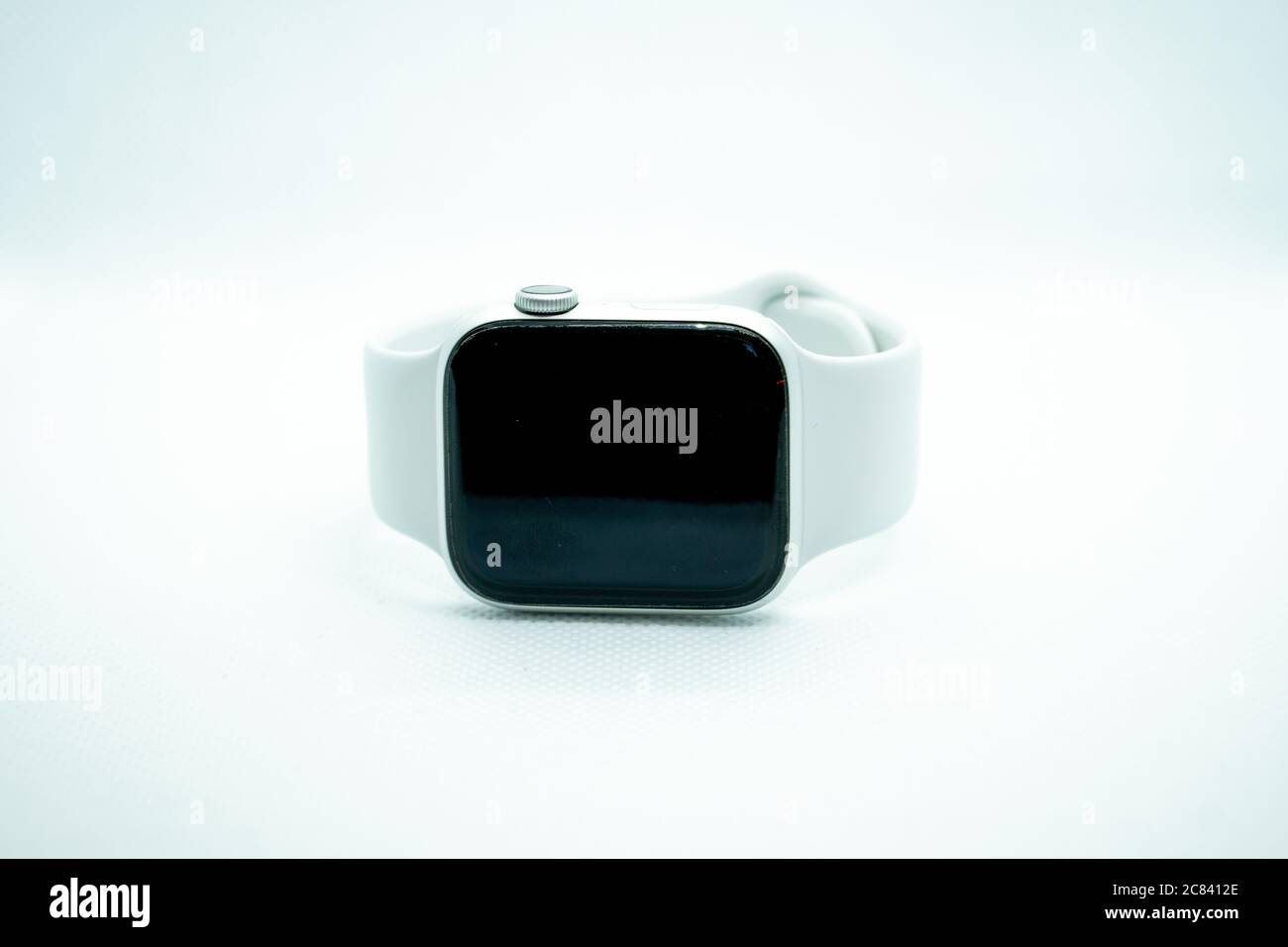 Switched-off smart watch on a white background Stock Photo - Alamy