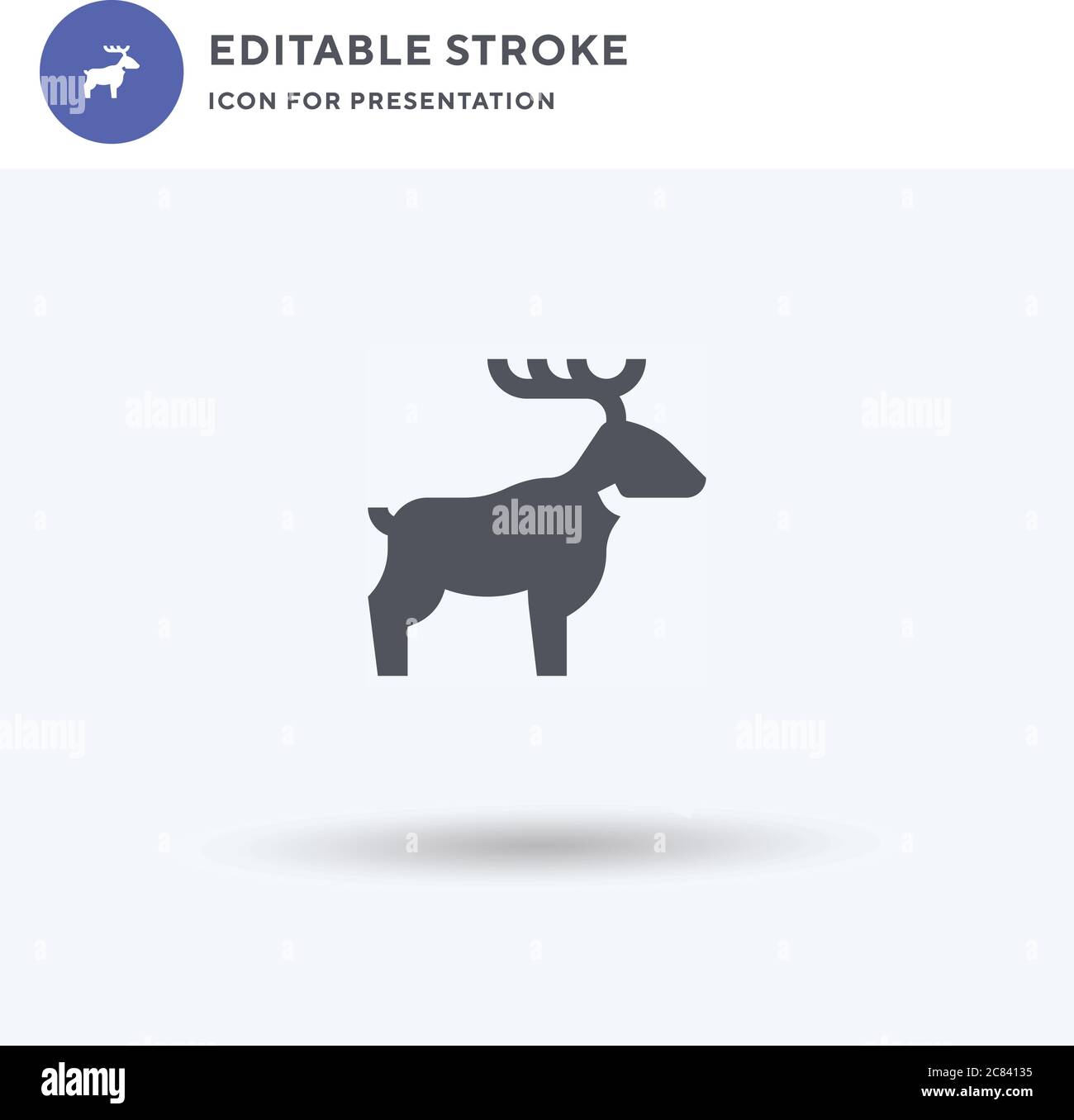 Moose icon vector, filled flat sign, solid pictogram isolated on white ...