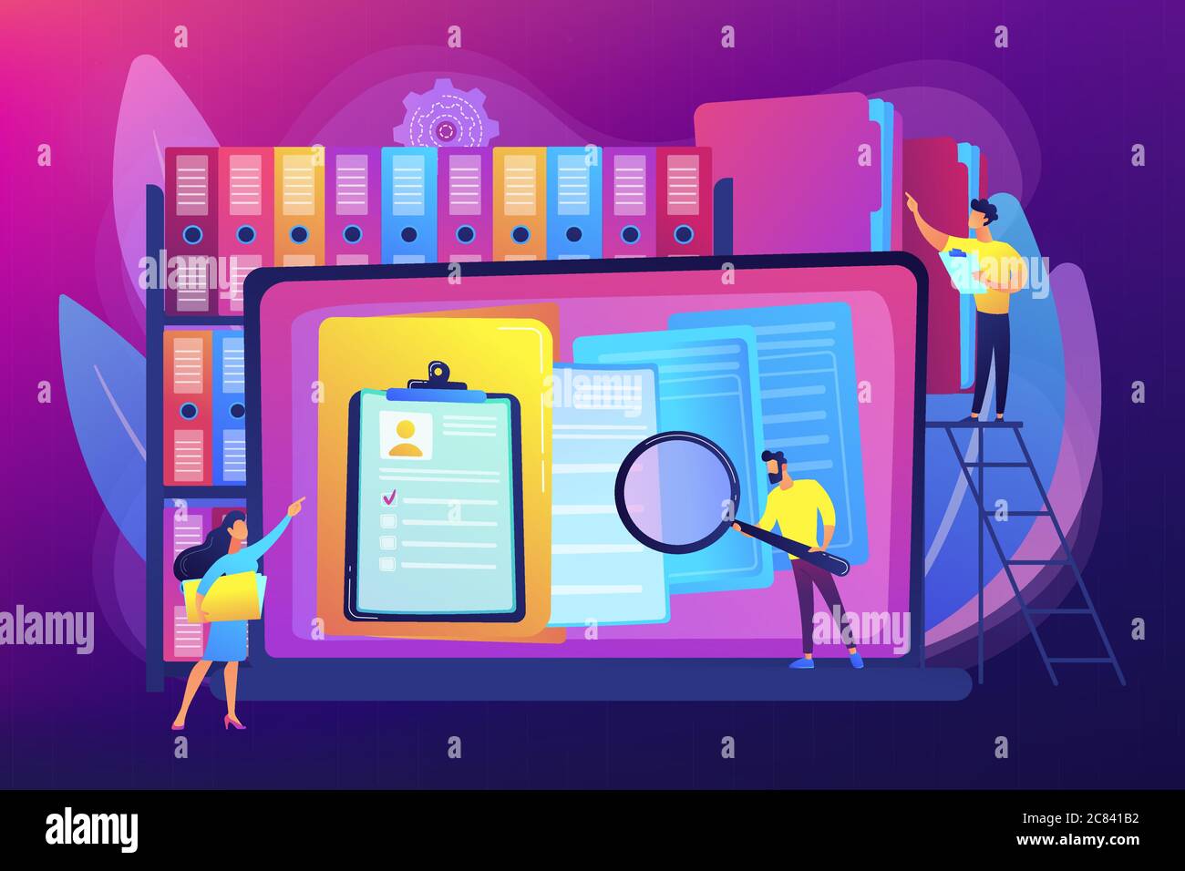 Records management concept vector illustration Stock Vector Image & Art ...