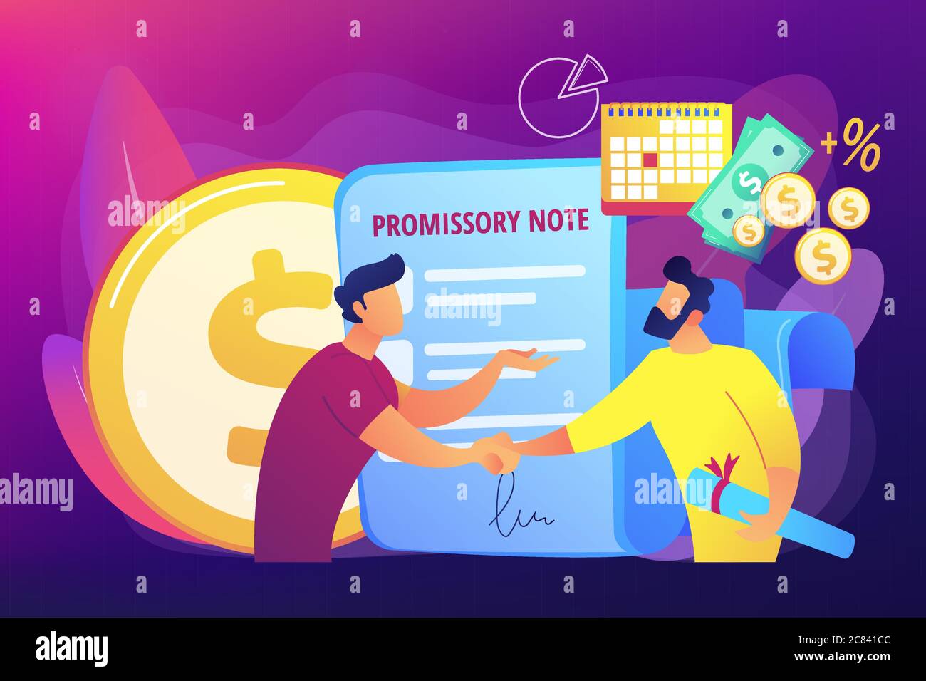 Promissory note concept vector illustration Stock Vector Image & Art ...