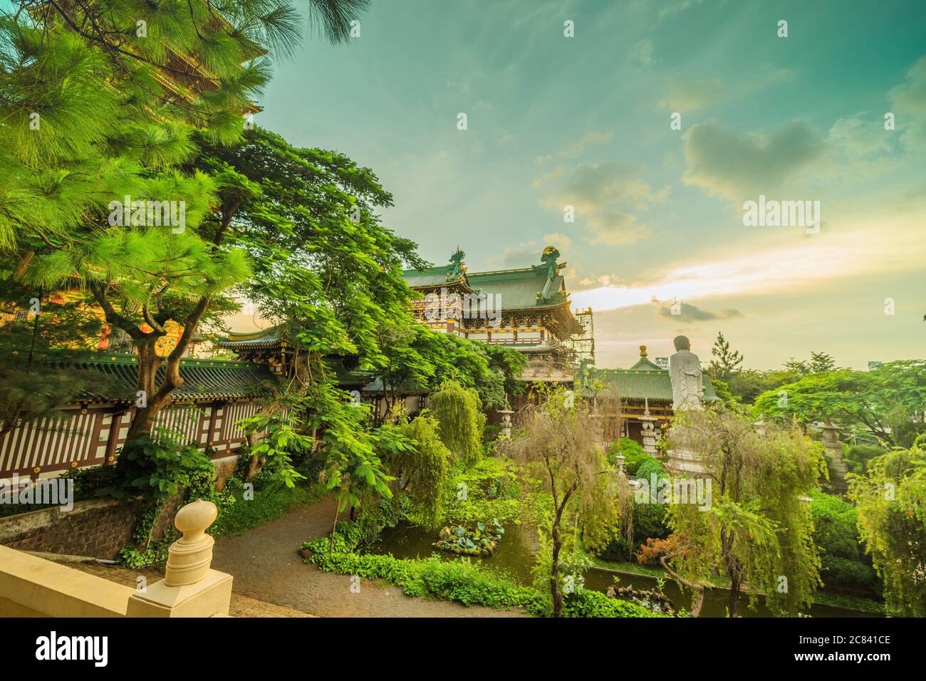 Pleiku, Vietnam - 11 July 2020: Minh Thanh pagoda, a majestic Buddhist ...
