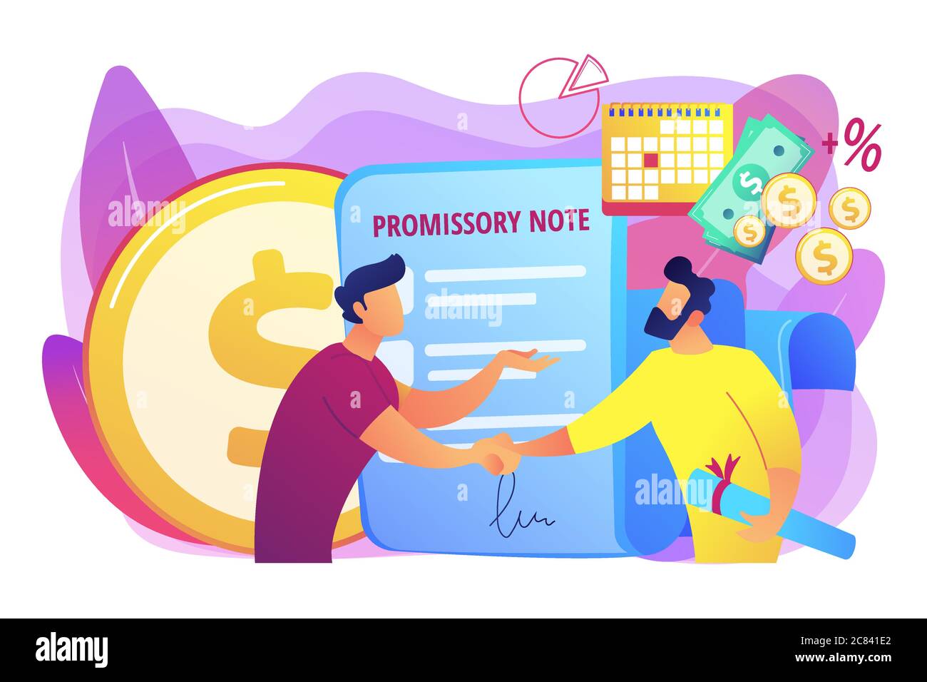 Promissory note concept vector illustration Stock Vector Image & Art ...