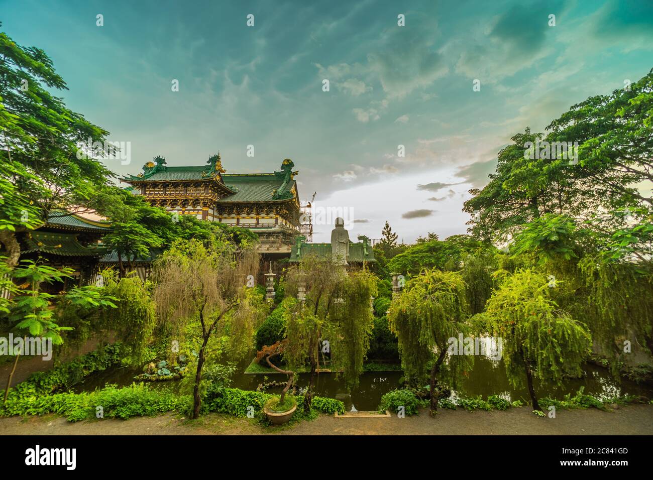 Pleiku, Vietnam - 11 July 2020: Minh Thanh pagoda, a majestic Buddhist ...