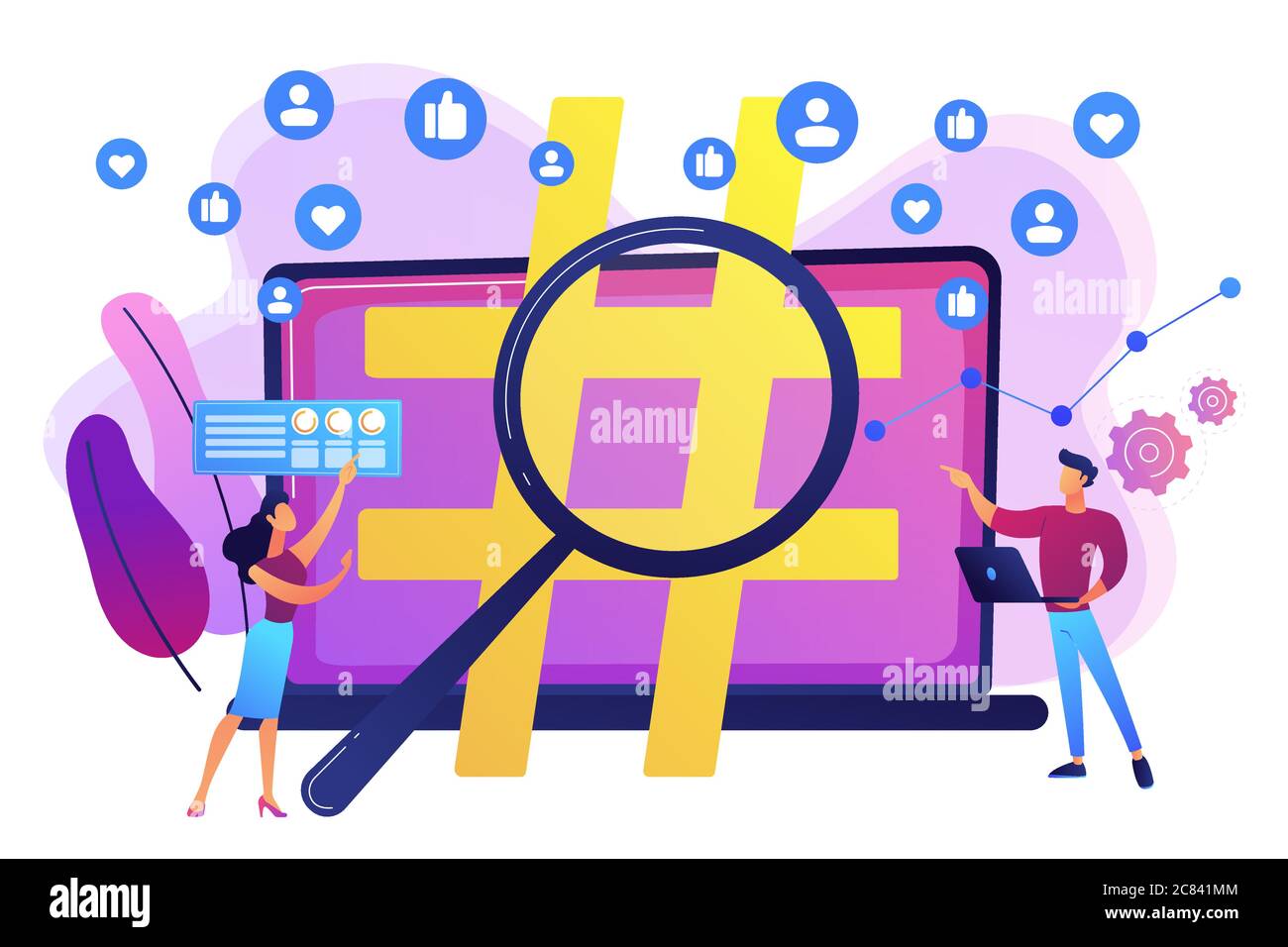 Social network monitoring concept vector illustration Stock Vector ...