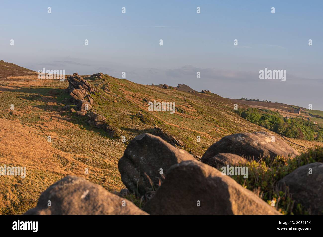 Gib Torr looking towards the Roaches, Ranshaw Rocks, and Hen Cloud at ...