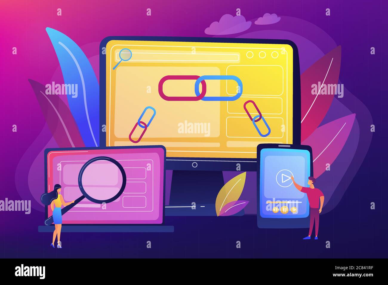 Cross platform development flat vector illustration Stock Vector Image ...