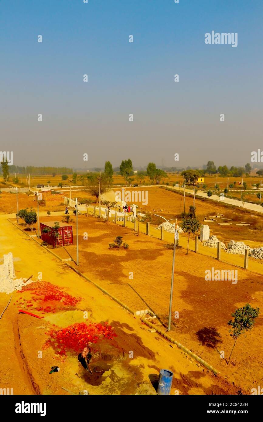 jaipur, Rajasthan, India,- june 2020 : Drone view of an new modern ...
