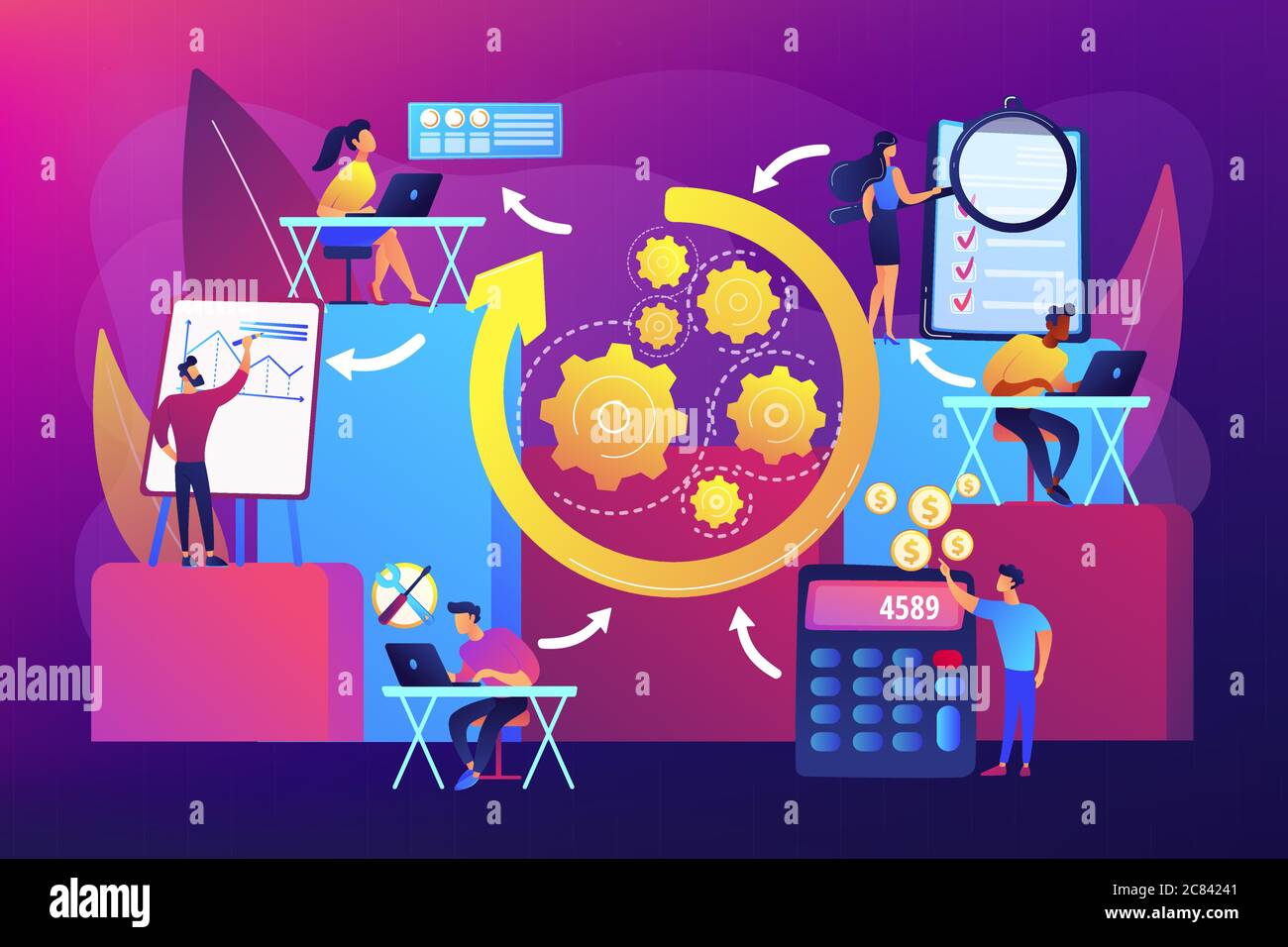 Workflow processes vector illustration Stock Vector Image & Art - Alamy