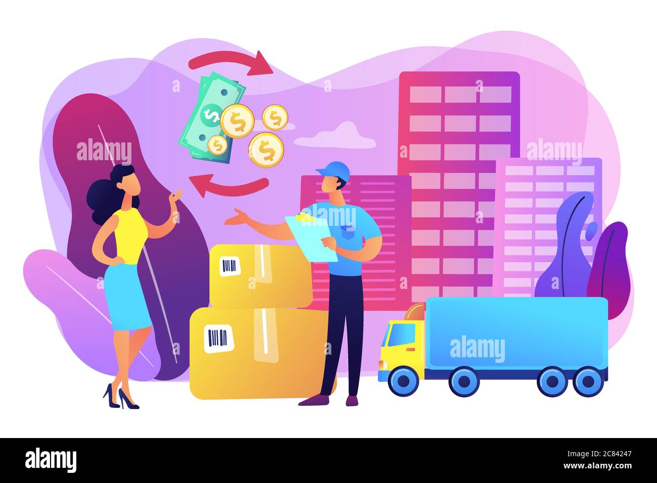 Cash on delivery COD concept vector illustration Stock Vector Image ...