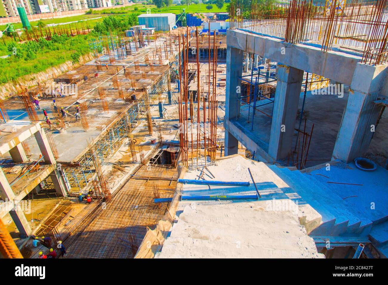ranchi, India - june 2019 : view of an under construction buildings in ...