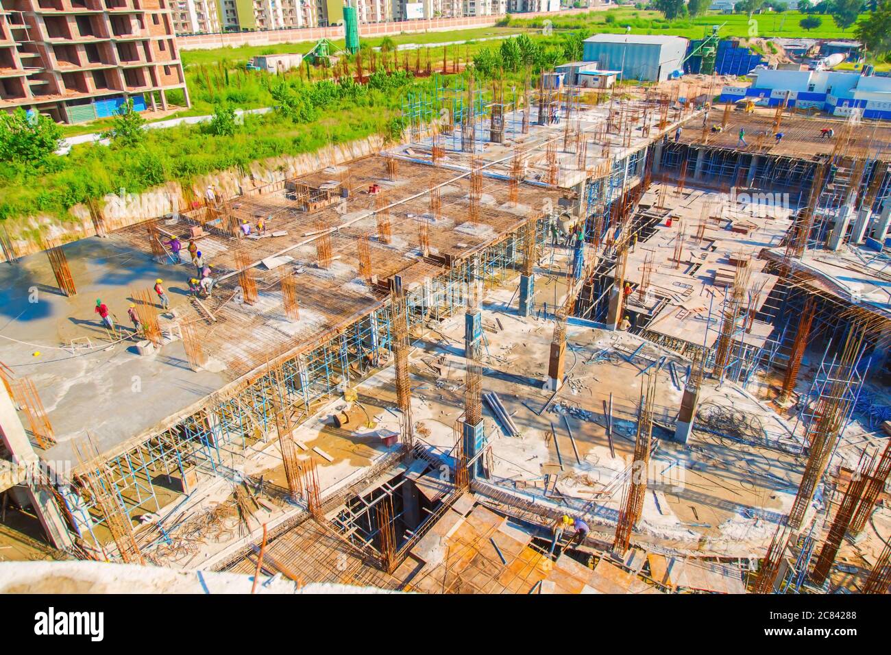 ranchi, India - june 2019 : view of an under construction buildings in ...