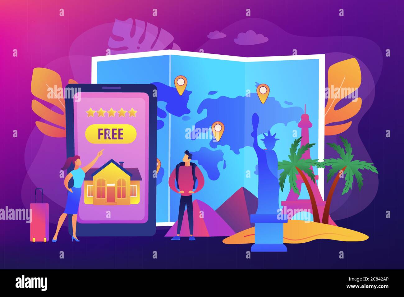 Hospitality and travel clubs concept vector illustration Stock Vector ...