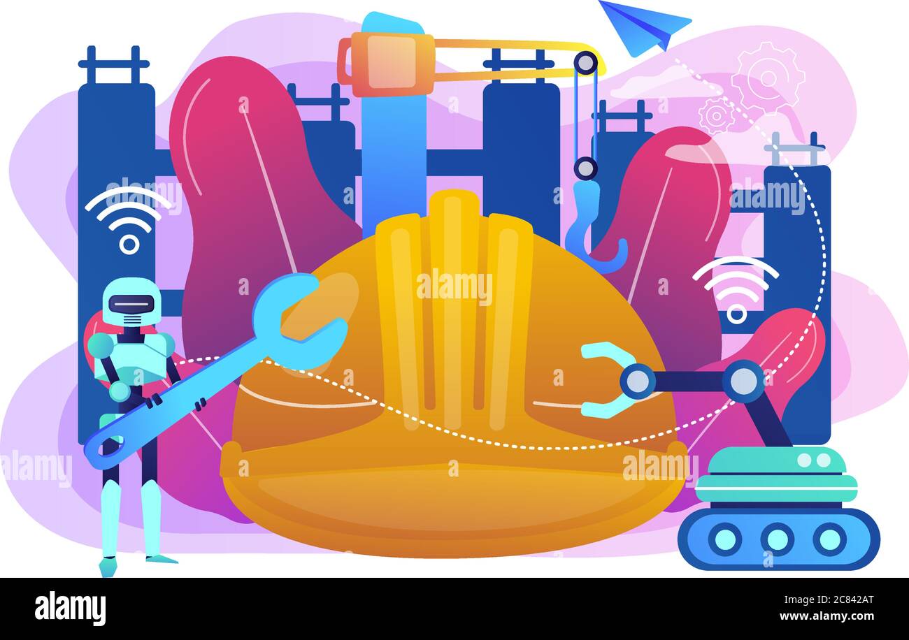 Robotics construction concept vector illustration Stock Vector Image ...