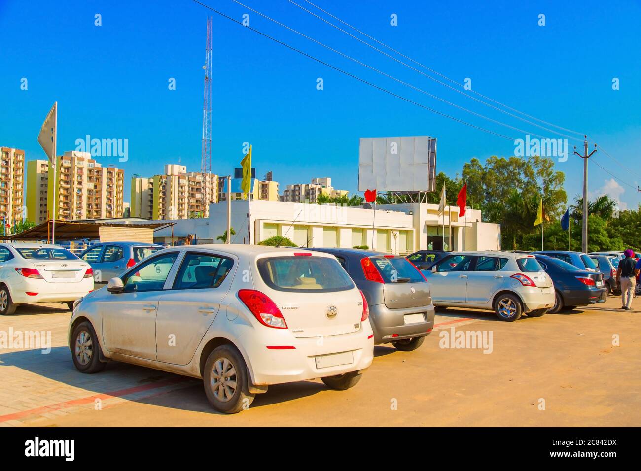 ranchi, India - june 2019 : a big car parking near under construction ...