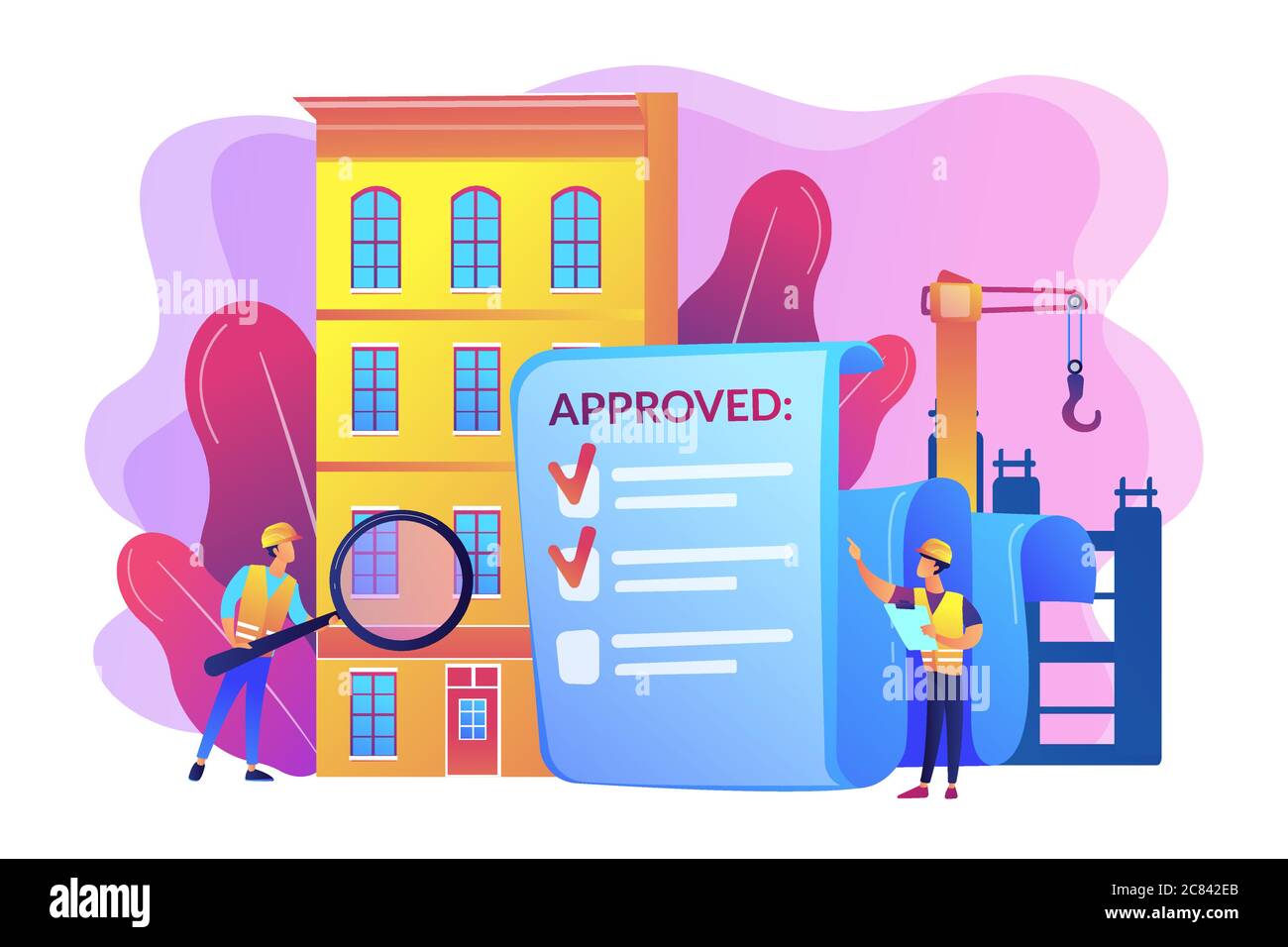 Construction quality control concept vector illustration Stock Vector ...