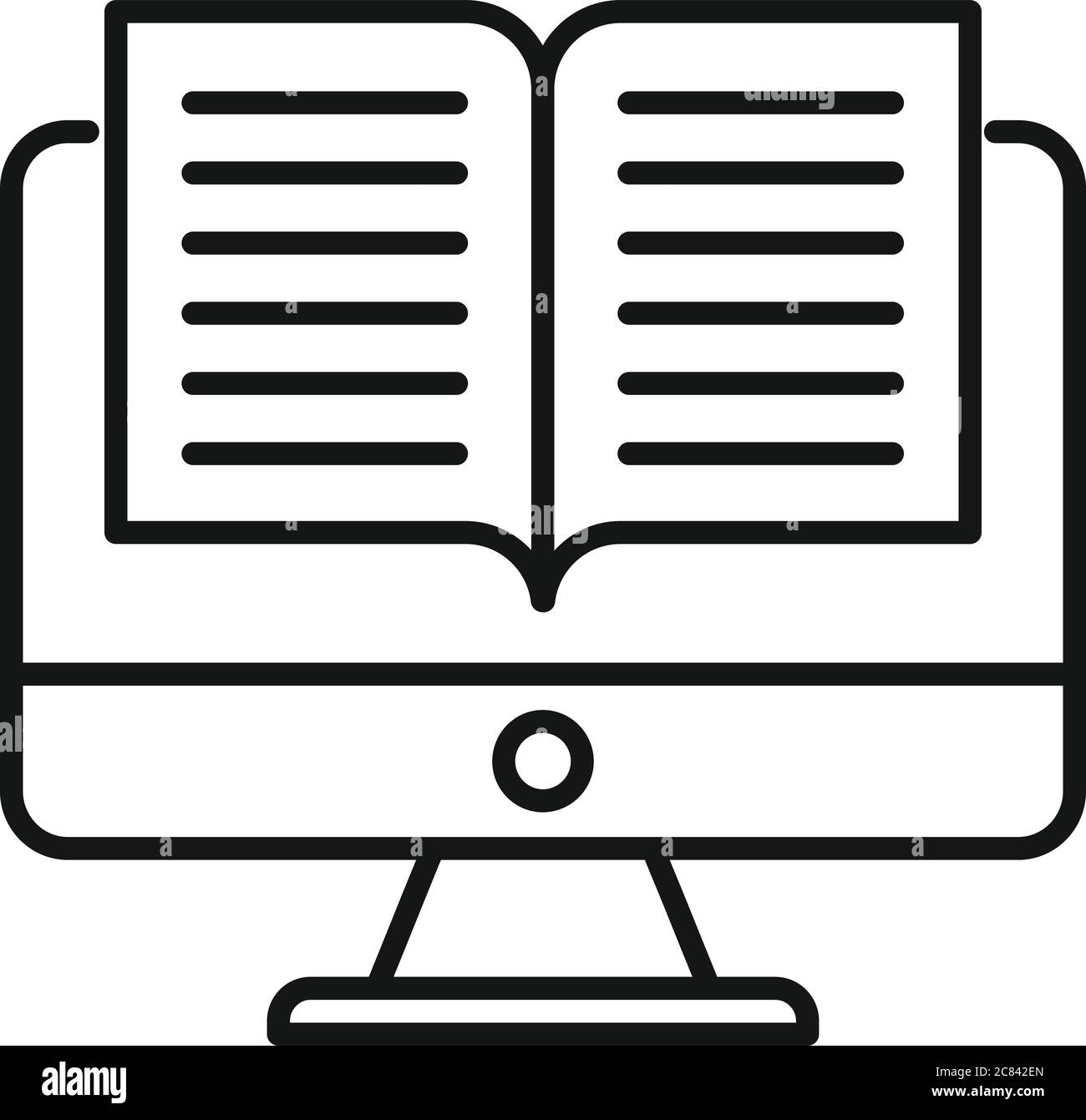 Storyteller computer book icon. Outline storyteller computer book ...