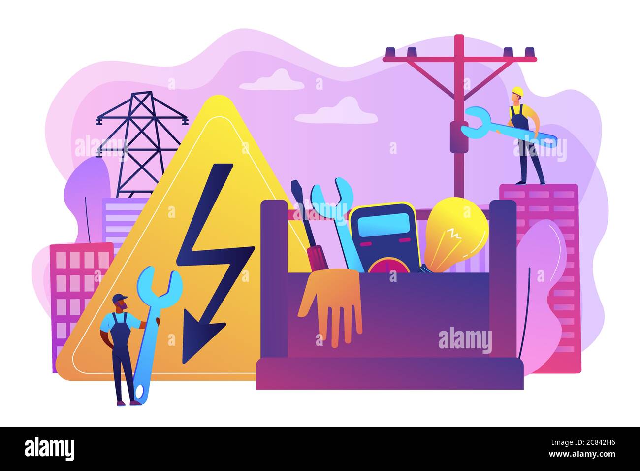 Electrician services concept vector illustration Stock Vector Image ...