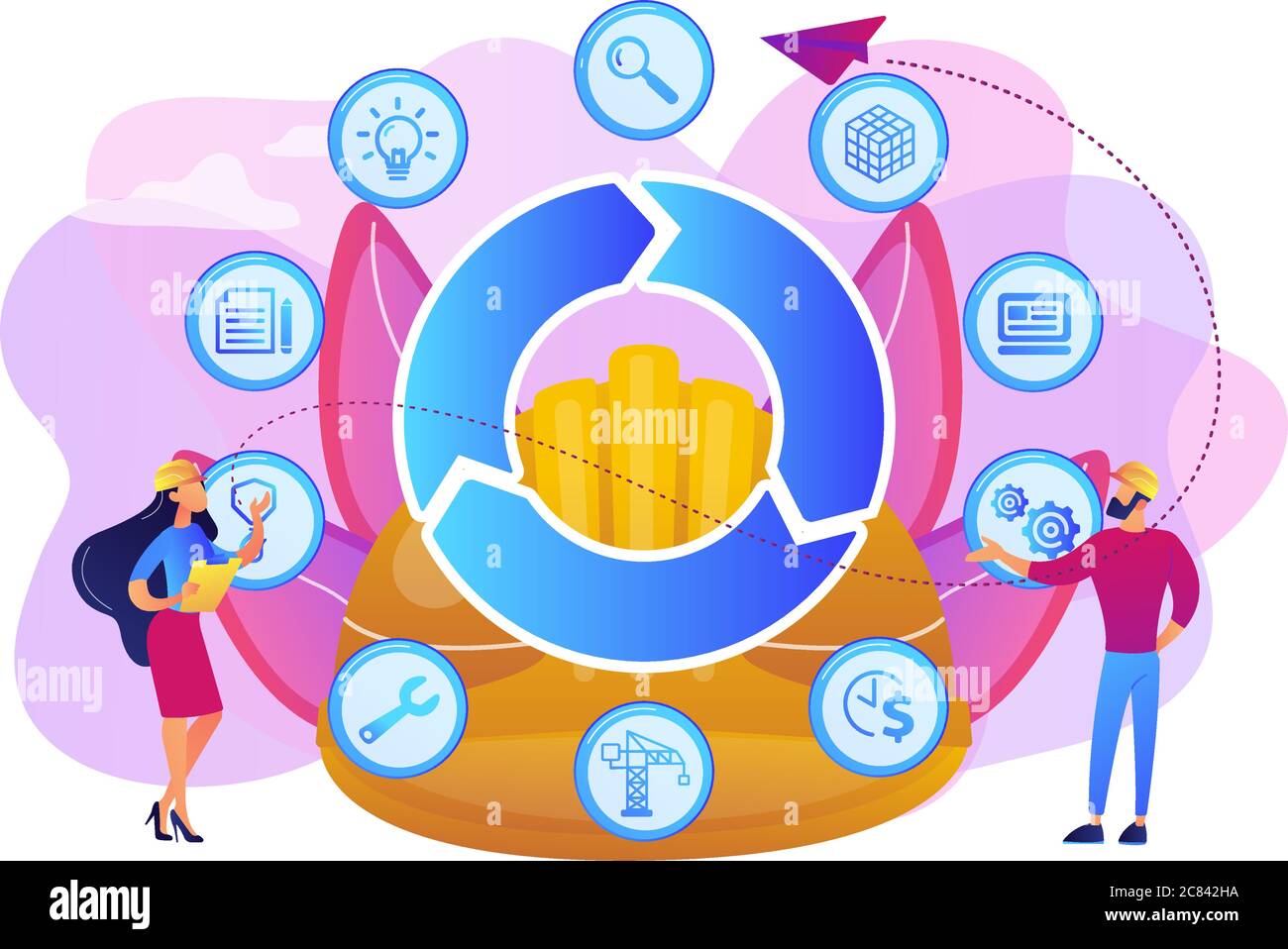 Building Information Modeling Concept Vector Illustration Stock Vector
