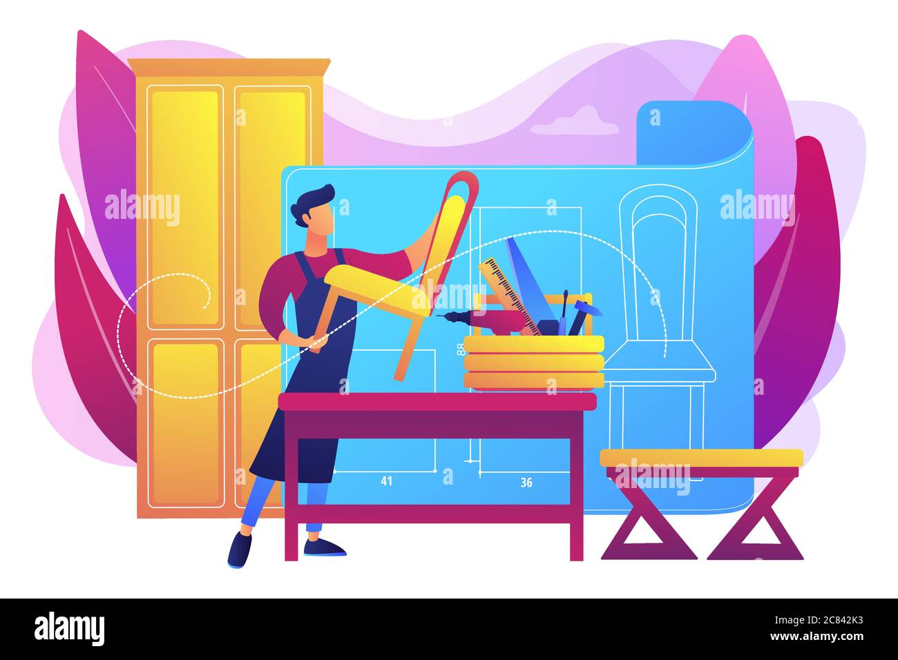 Custom Furniture Concept Vector Illustration Stock Vector Image And Art