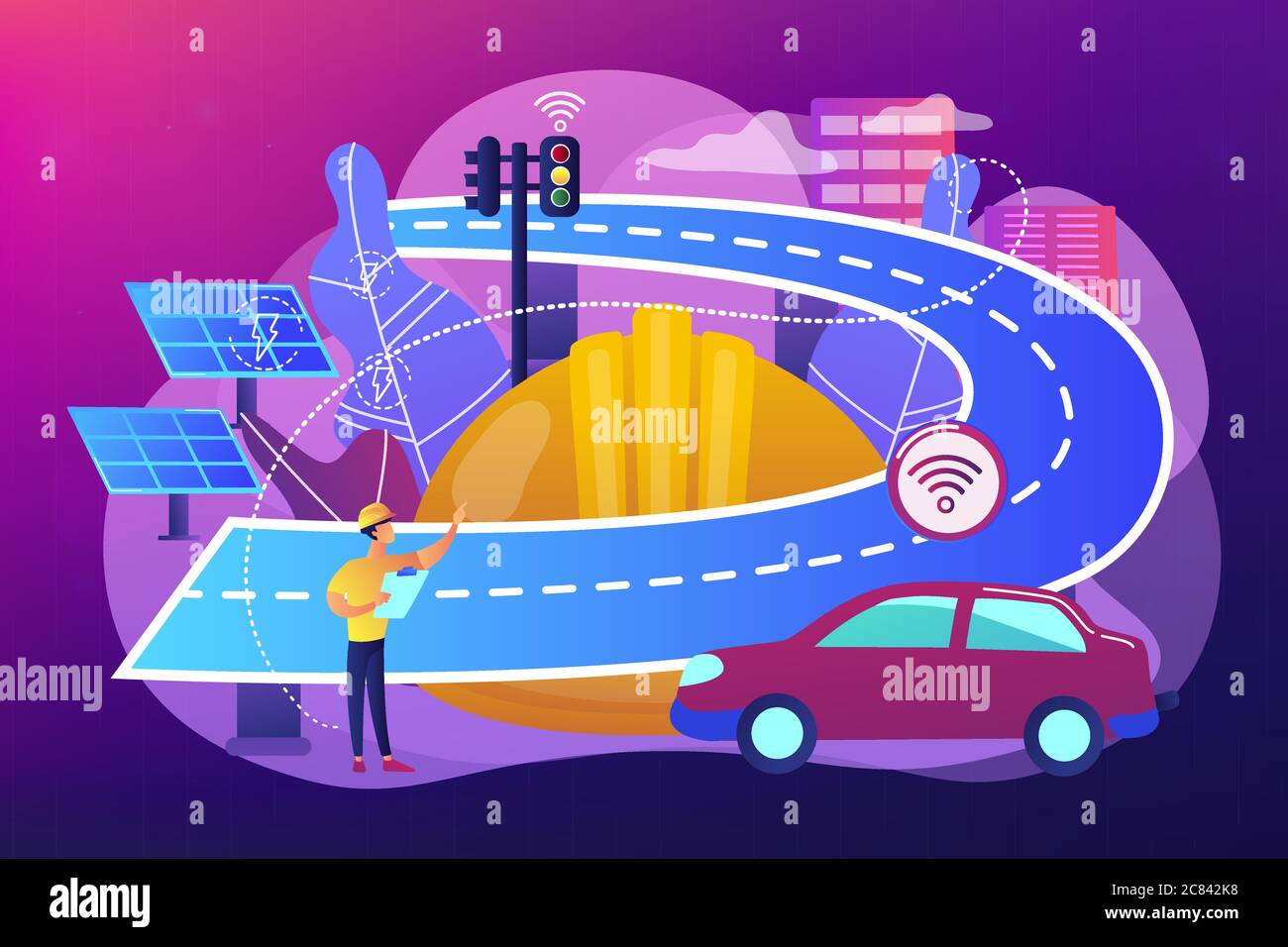 Electric roads Stock Vector Images - Alamy