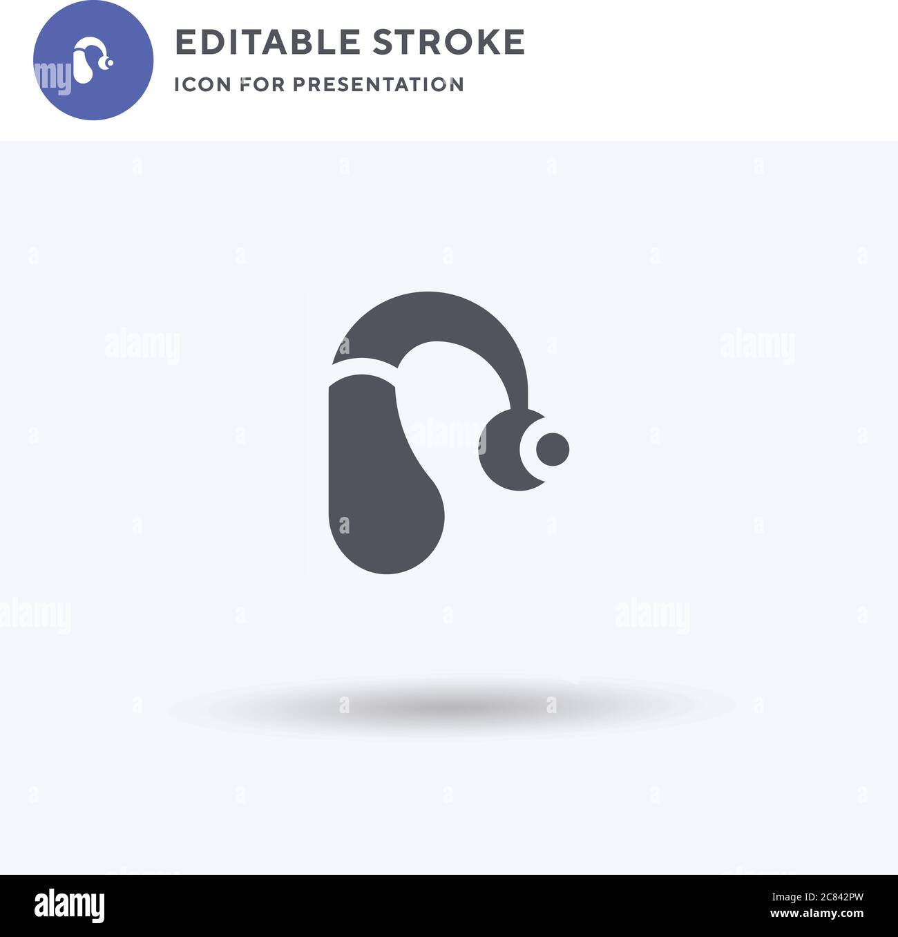 Hearing Aid icon vector, filled flat sign, solid pictogram isolated on ...