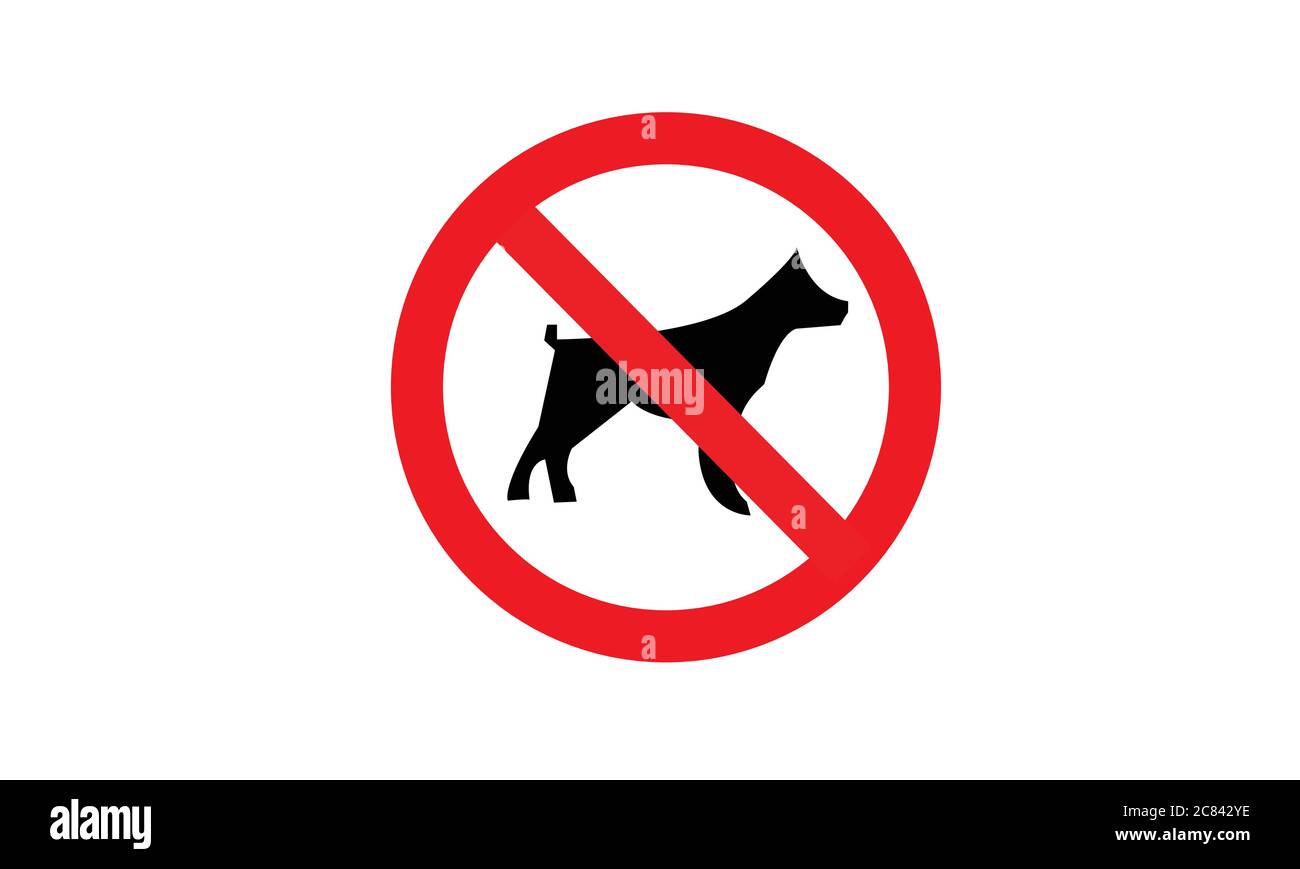 No dogs prohibition sign traffic symbol vector dog red circle Stock ...