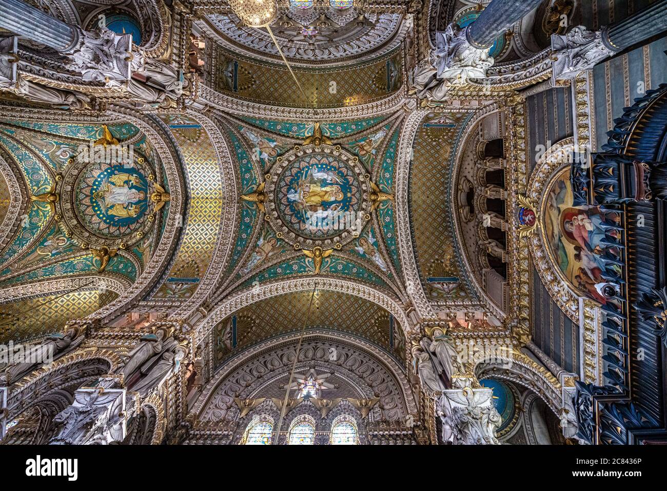 Inside the Basilica of Notre-Dame of Fourviere, La Basilique Notre Dame ...