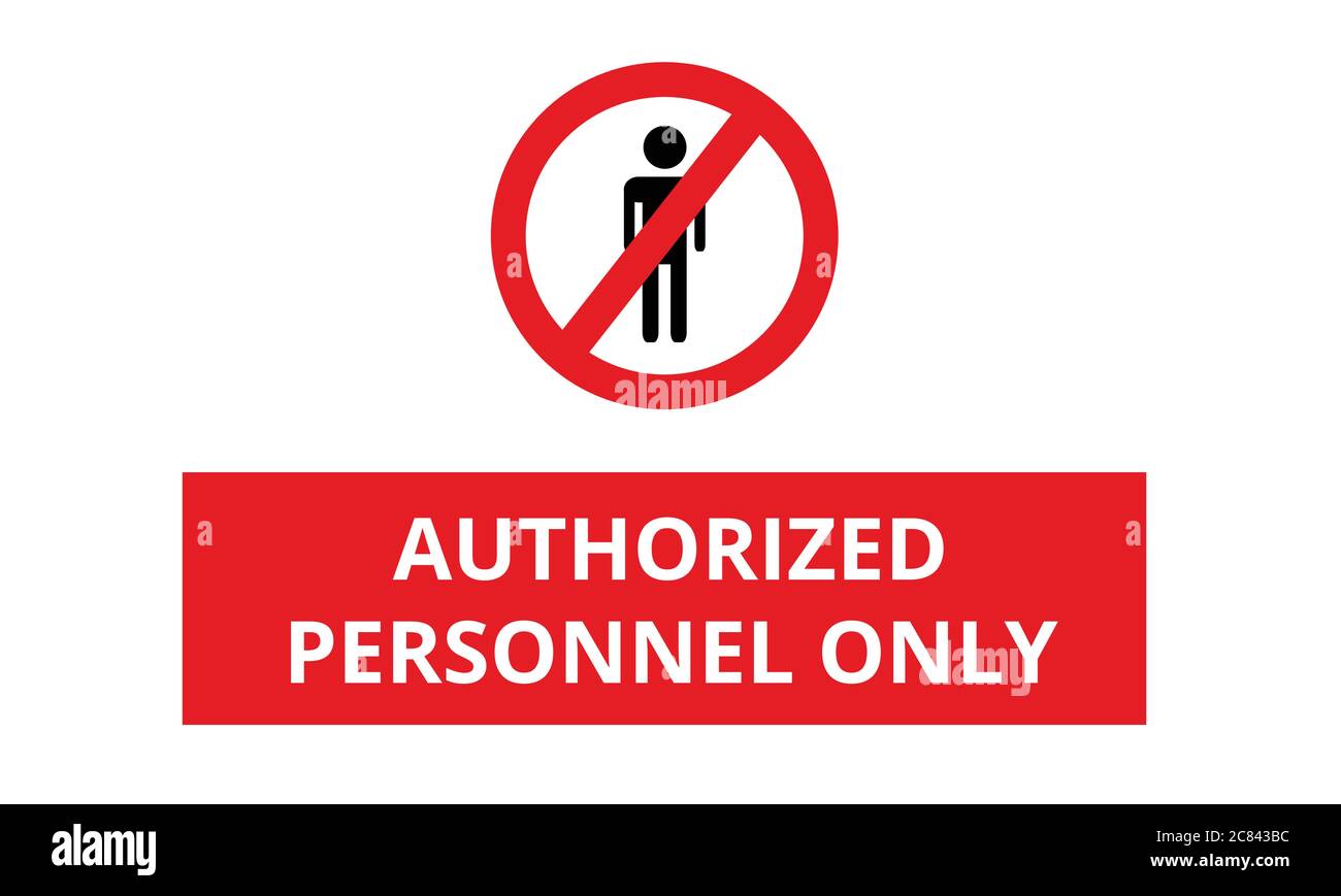 No man allowed sign circle, authorized personnel only Stock Vector ...