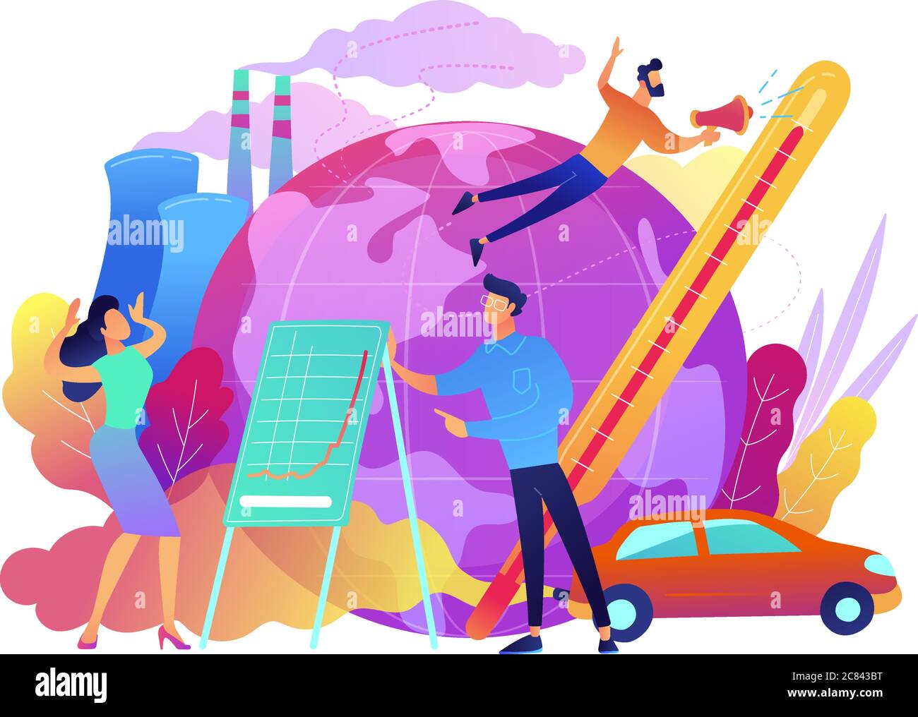 Global warming cartoon style Cut Out Stock Images & Pictures - Alamy