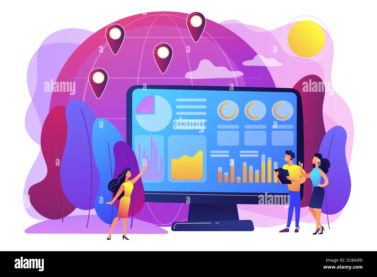 Researching data Stock Vector Images - Alamy