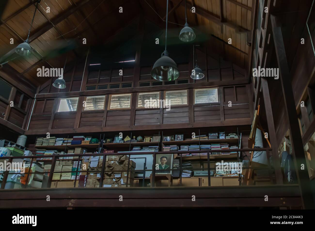 Bangkok, Thailand, Jul 03, 2020 : Top floor of private wooden garret ...