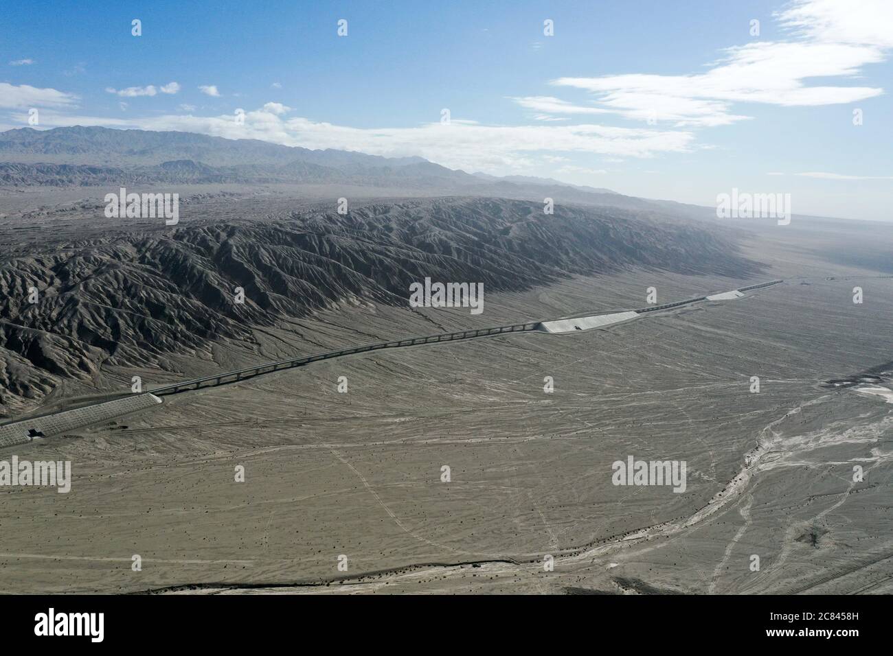 Ruoqiang, China. 21st July 2020. Aerial photo taken on July 21, 2020 ...