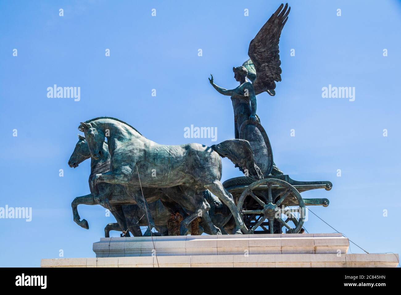 A quadriga atop the Victor Emanuele monument in Rome Italy Stock Photo ...