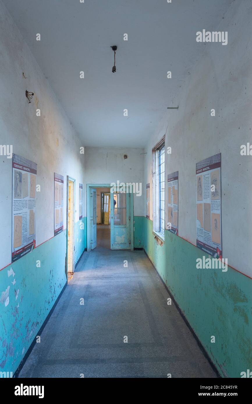 Building interior in concentration camp for people victims of the ...