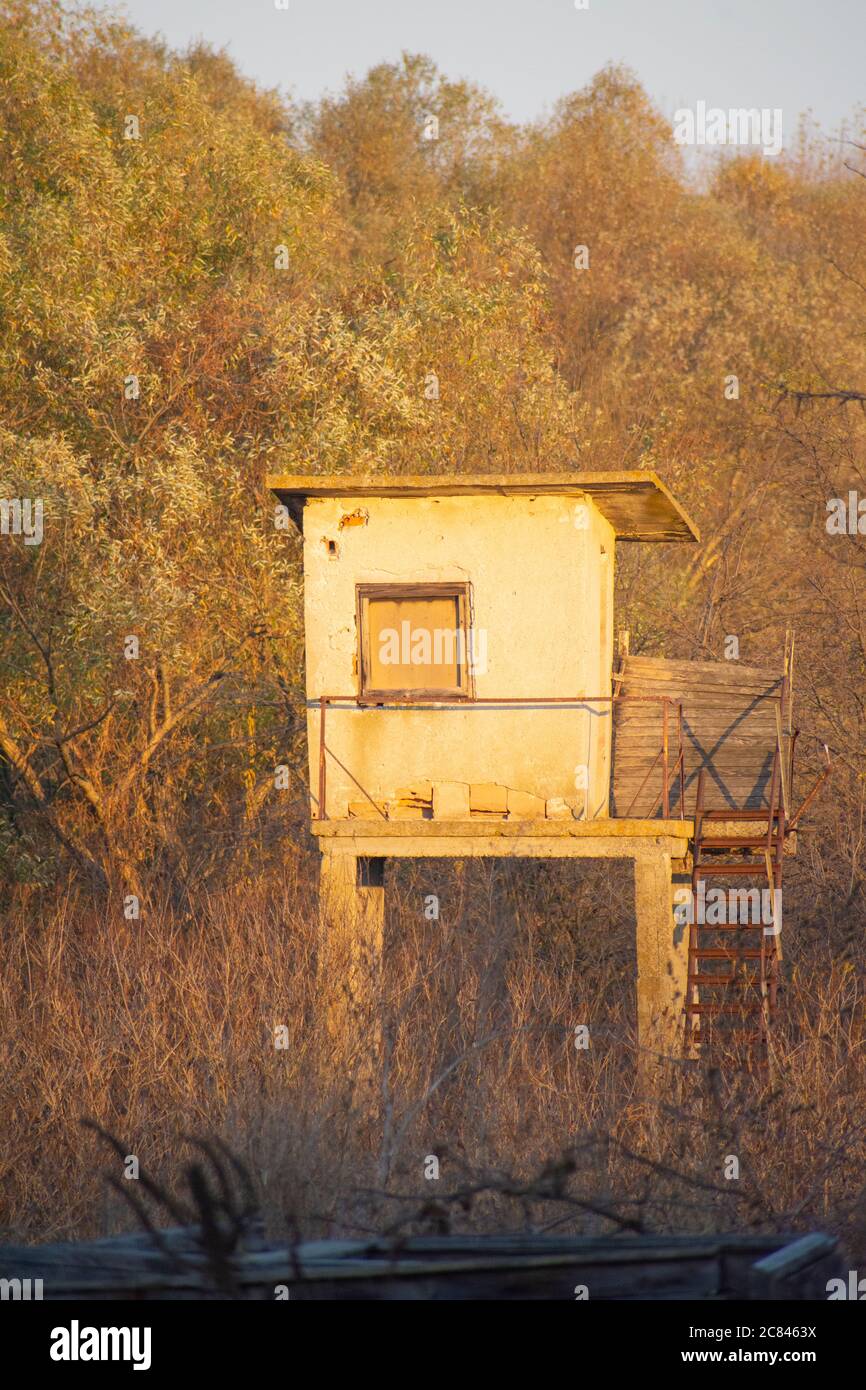Military tower in concentration camp for people victims of the ...
