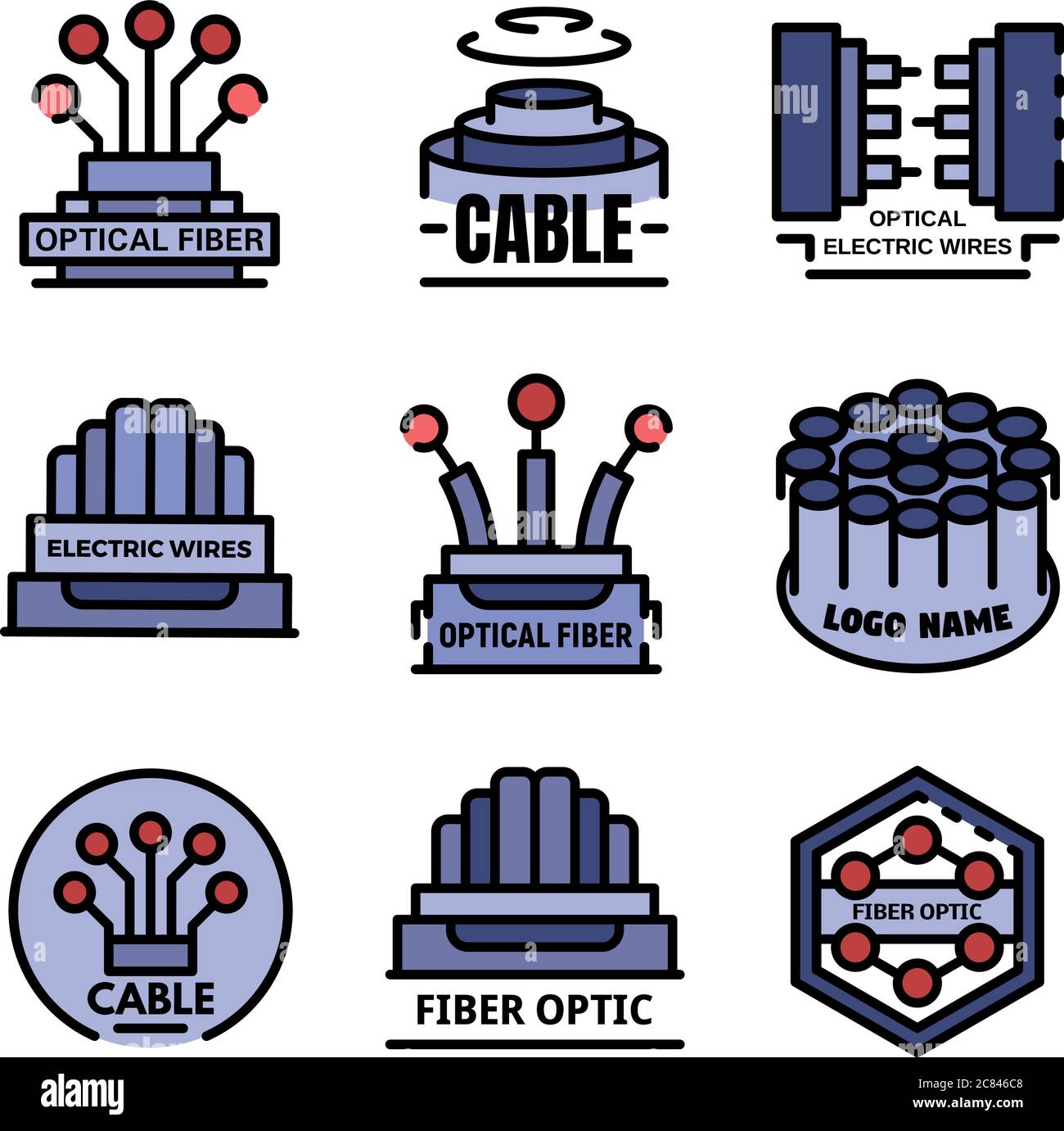 Optical fiber logo vector flat Stock Vector Image & Art - Alamy