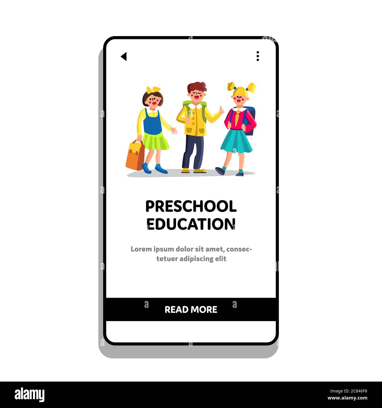 Preschool Education And Courses Children Vector Illustration Stock ...