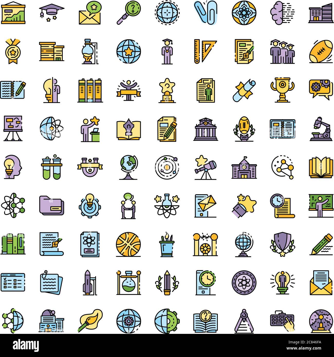 University icons vector flat Stock Vector Image & Art - Alamy