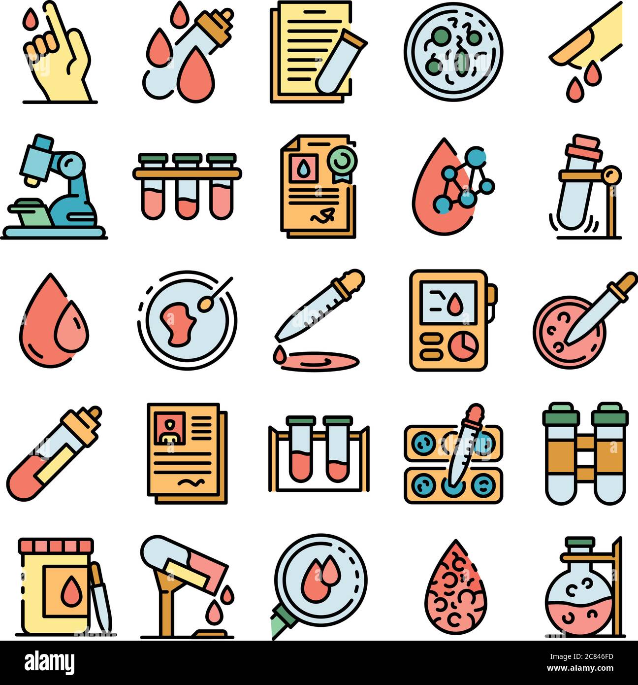 Blood test icons vector flat Stock Vector Image & Art - Alamy
